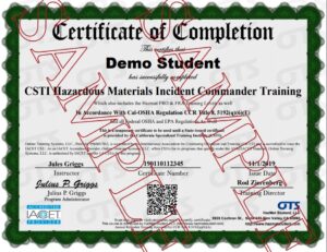 CSTI HazMat Incident Commander | Classroom Course CA